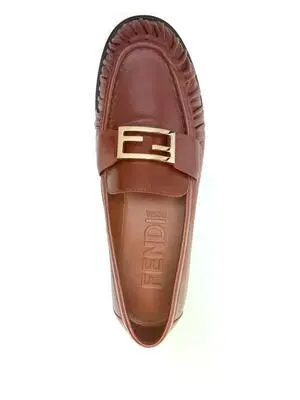 Fendi Baguette Leather Loafers