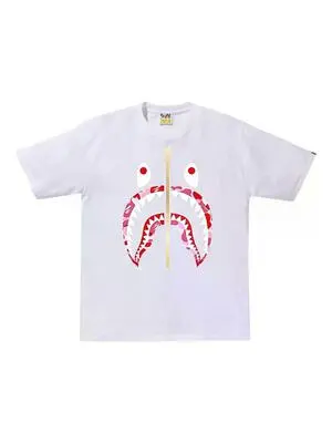 A BATHING APE Zip Shark Short-sleeve T-shirt - White