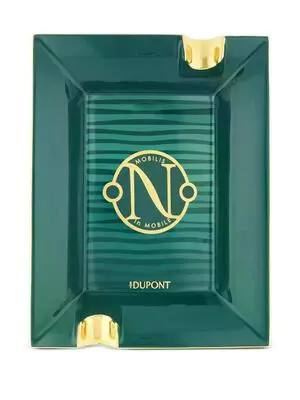 S.t. Dupont Striped Rectangular Ashtray - Green
