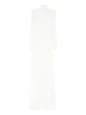 Coperni Ribbed-knit Maxi Dress - White