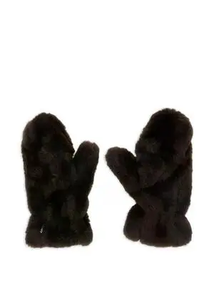 Apparis Coco Fur Mittens - Brown