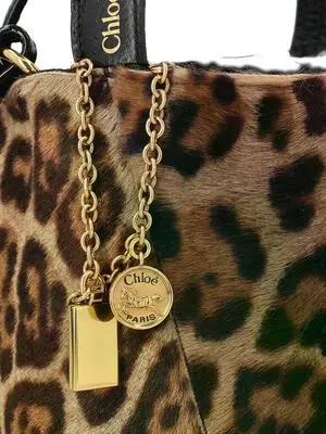 Chloé Leopard-print Shearling Bucket Bag