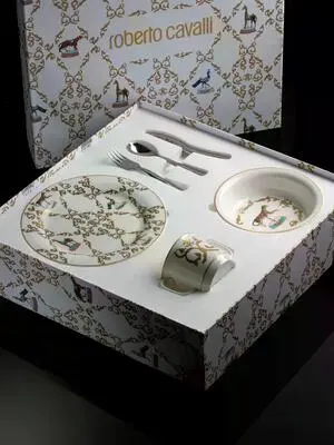Roberto Cavalli Filigree-print Dinner Set