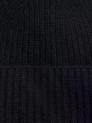 Eric Bompard Ribbed Beanie - Black