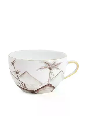 MARIE DAAGE Bamboo Colonies Coffee Cup And Saucer - White