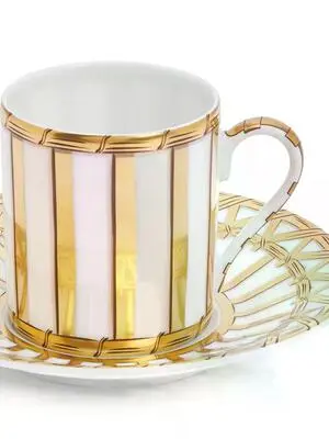 PINTO PARIS Vannerie Striped Coffee Cup And Saucer