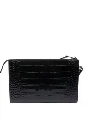 TOM FORD Zip-fastening Leather Clutch - Black