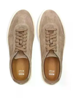 BOSS Suede Panelled Sneakers