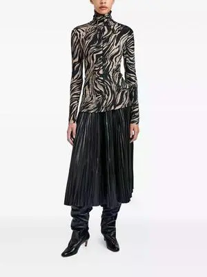 Proenza Schouler White Label Audrey Marble-print Top - Neutrals