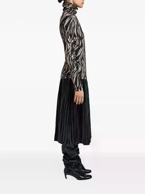 Proenza Schouler White Label Audrey Marble-Print Top Neutrals