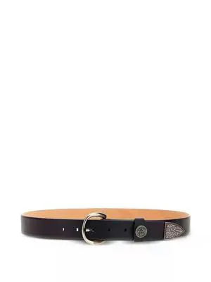 Roberto Cavalli Buckle Leather Belt - Black