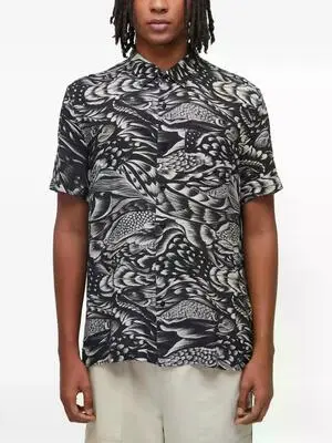 OSKLEN Abstract-pattern Print Short-sleeve Shirt - Black