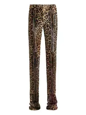 Dolce & Gabbana Leopard-print Trousers - Brown