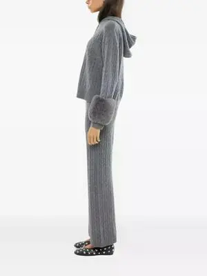 IZAAK AZANEI Cable-knit Zip-up Cardigan