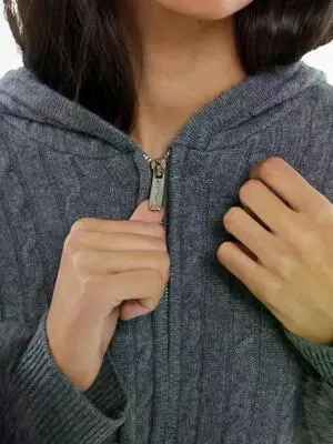 IZAAK AZANEI Cable-knit Zip-up Cardigan