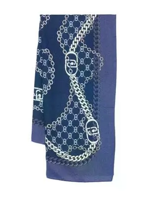 Liu Jo Chain-print Scarf - Blue