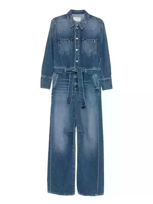 ICON DENIM LA Belted Denim Jumpsuit - Blue