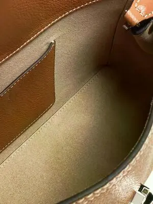 TOTEME T-lock Grained-leather Clutch - Brown