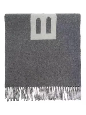 Bally Logo Fringed Scarf - Grey