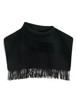 BY MALENE BIRGER Turtla Fringe Turtleneck Scarf - Black