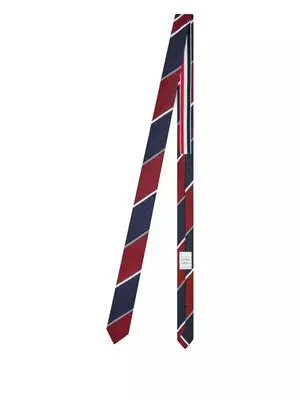 Thom Browne Striped Neck Tie - Red