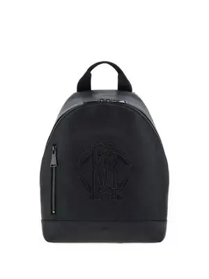 Roberto Cavalli Logo Zip Backpack - Black