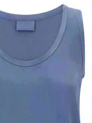 Brunello Cucinelli Sleeveless Satin Top - Blue
