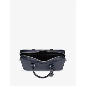 Sandro Grained Leather Briefcase - Navy Blue