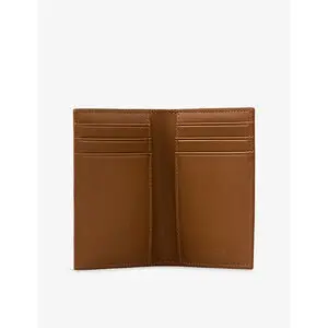 Sandro Grained Leather Card Holder - Cognac