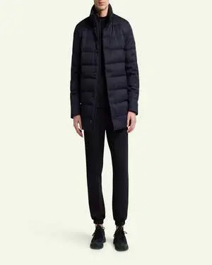 Moncler Quilted Down Long Parka With Hood
