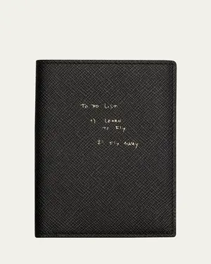 Smythson X Thomas Lelu "to Do List" Panama Leather Passport Cover - #n/a