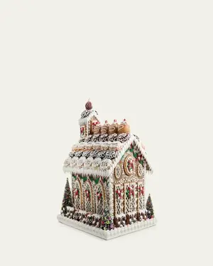 SWEET SAVANNAH Gingerbread Church Tabletop Decoration
