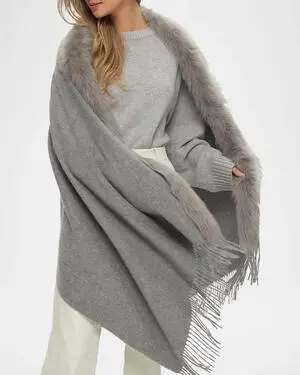 Gorski Cashmere & Toscana Lamb Stole - Gray
