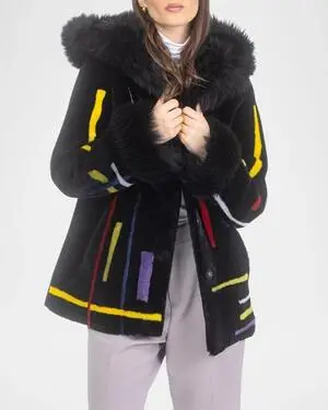 Gorski Reversible Lamb Shearling Parka - Black
