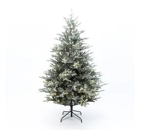 LUXEN HOME Luxenhome 7ft Pre-lit Artificial Tree W/ Mistle Toe Decoration - One-color