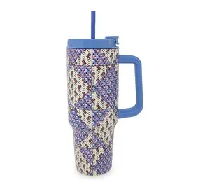 VERA BRADLEY Stainless Steel 40 Oz Tumbler - Silver