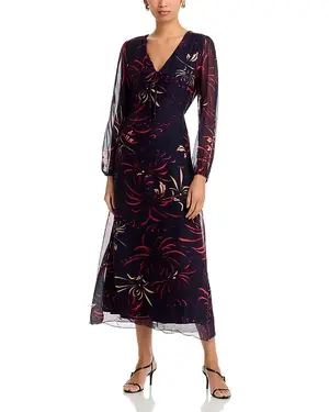 LA FEE MARABOUTEE Printed V-neck Dress