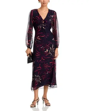 LA FEE MARABOUTEE Printed V-neck Dress