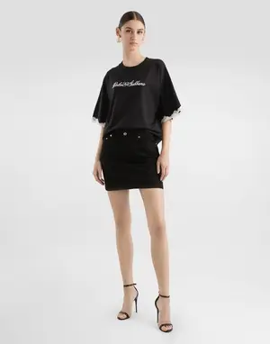 Dolce & Gabbana Jersey T-shirt With Embroidery And Lace