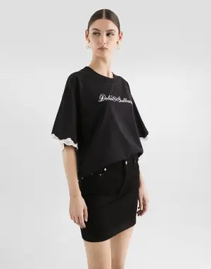 Dolce & Gabbana Jersey T-shirt With Embroidery And Lace