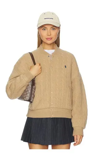 Women's Cable-Knit Bomber Jackets