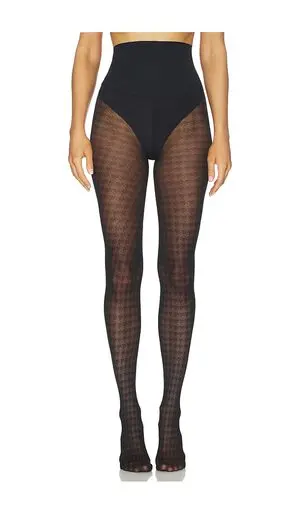 Commando Houndstooth Sheer Tights - Black