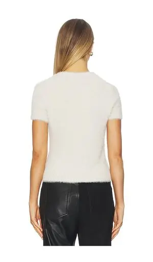 Helmut Lang Eyelash Knit Cropped Tee - Ivory