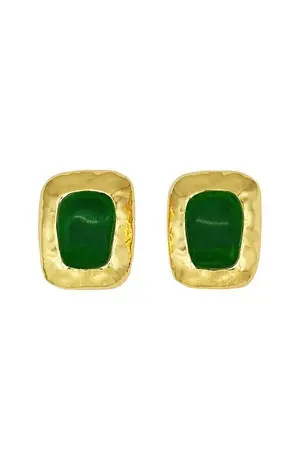 PETIT MOMENTS Giovana Stud Earrings - Gold/green