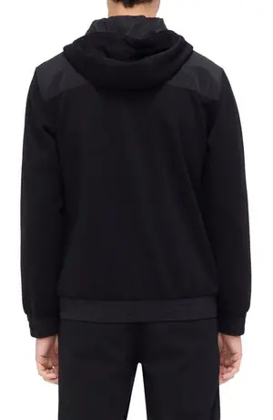 Bugatchi Hooded Long Sleeve Knit Top - Black