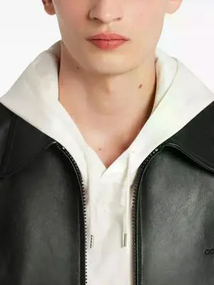 COURREGES Zip-up Leather Jacket