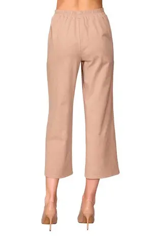 MELLODAY Knit Pintuck Ankle Pants - H Mocha