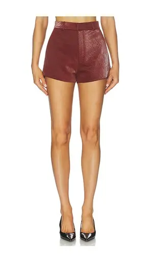 NONCHALANT LABEL Henri Embossed Snake Print Faux Leather Shorts