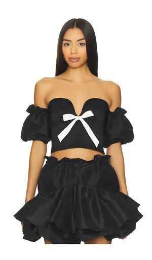 KIKA VARGAS Benazir Top With Bow Detail