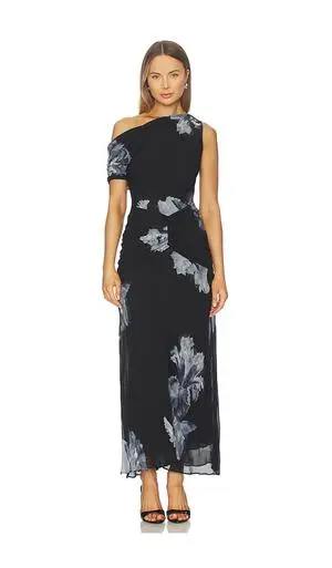 NICHOLAS Elza Off Shoulder Panelled Midi Dress In . Also